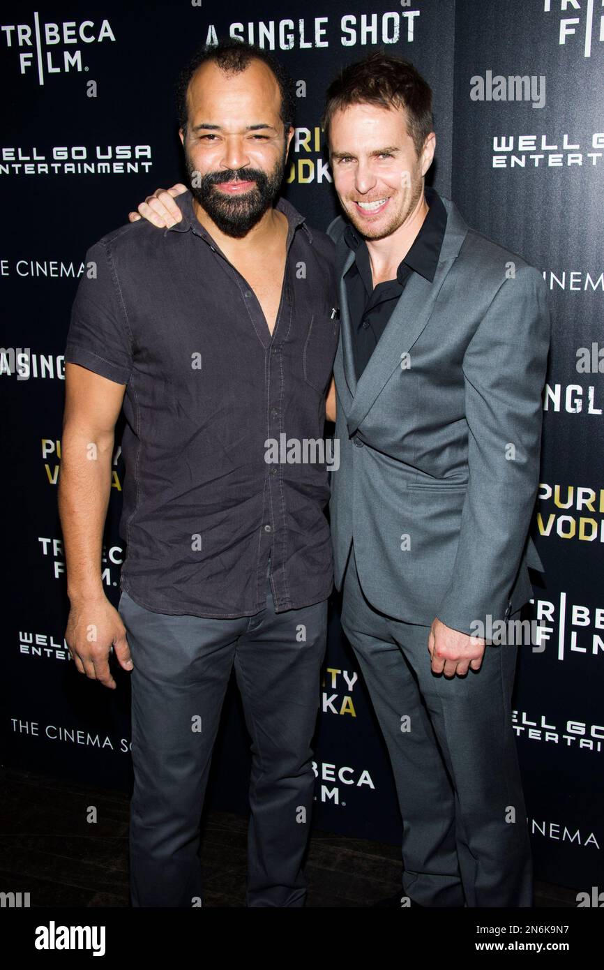 Jeffrey Wright, left, and Sam Rockwell attend a screening of "A Single ...