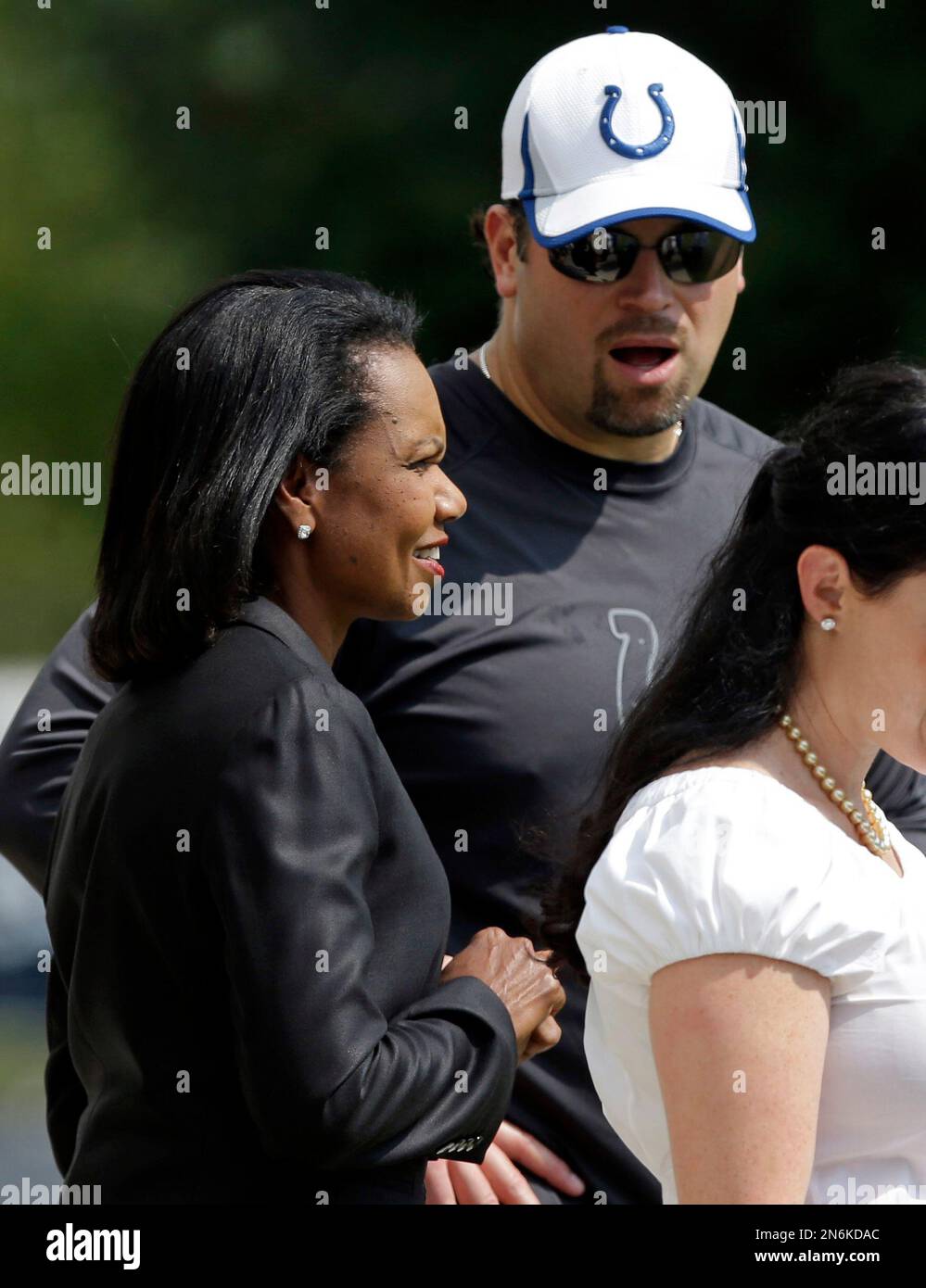 Former United States Secretary of State Condoleezza Rice, left, talks ...