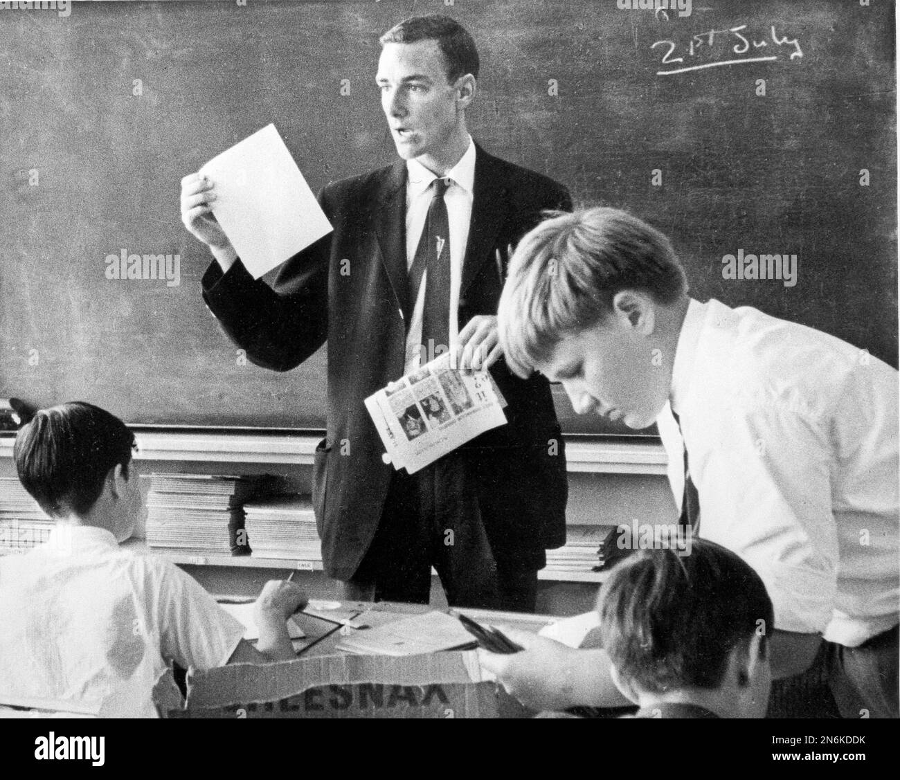 Buddy Edelen, the 26-year-old American conducts a history class at King ...