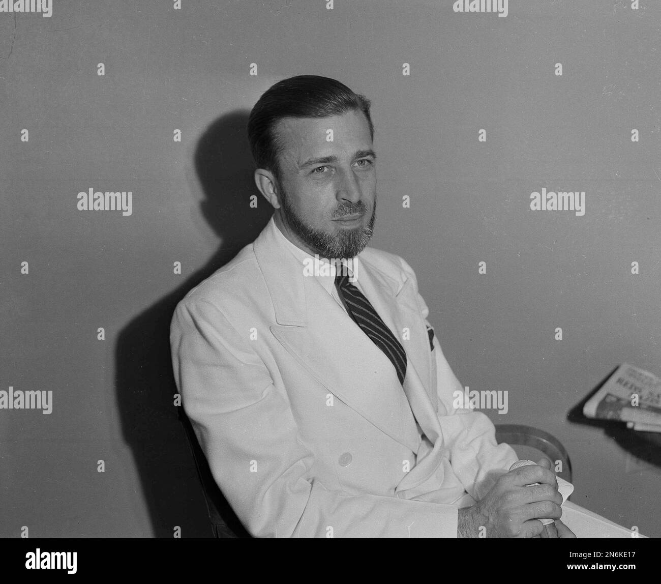 Robert St. John, Associated Press staffer in his office, July 16, 1941. (AP Photo Stock Photo ...