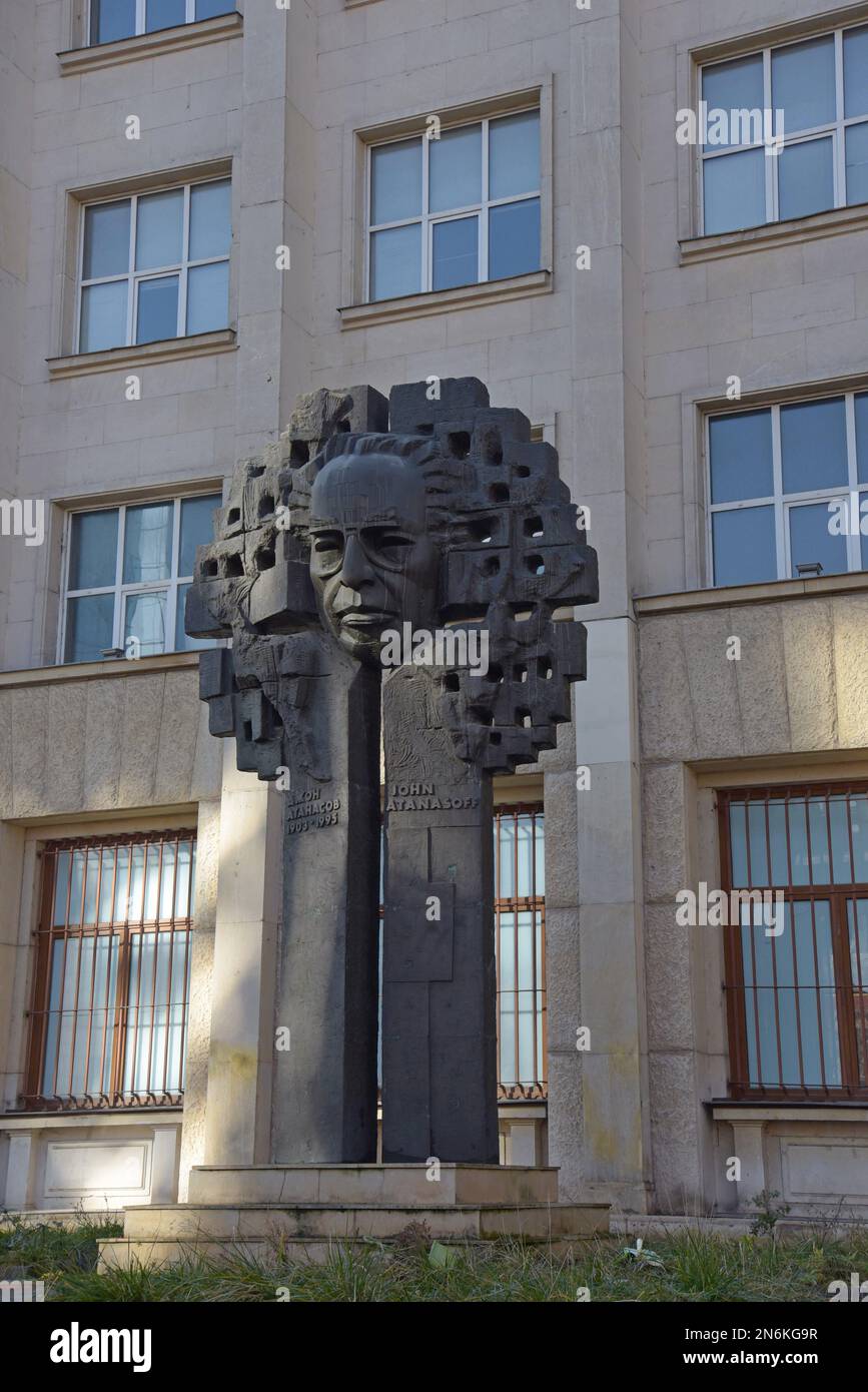 Memorial to John Atanasoff, inventor, outside former Telephony Palace ...