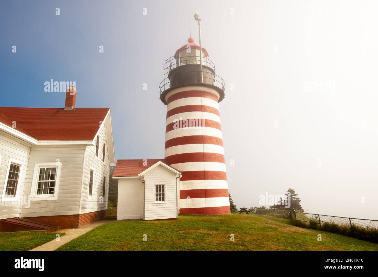 West Quoddy Head lighthouse on the easternmost point of the USA near ...