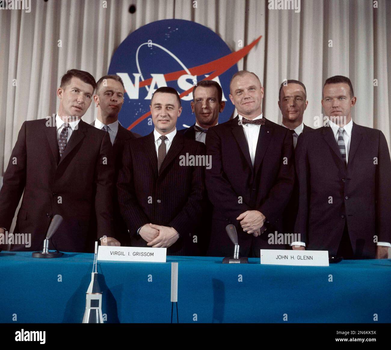 Mercury astronauts, left to right, R. Schirra, Shepherd, Virgil Grissom ...