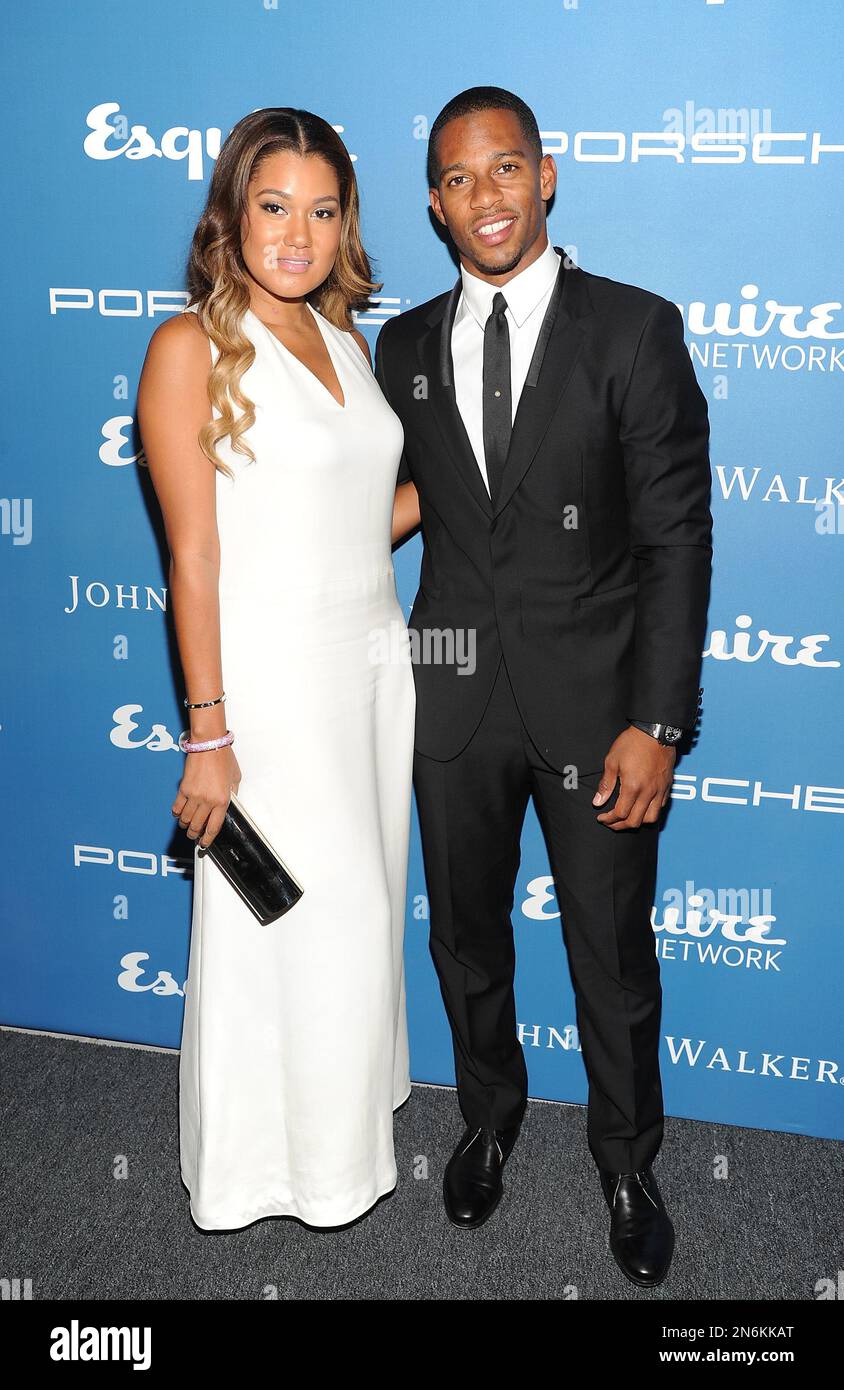 Victor Cruz and Elaina Watley attend the Esquire 80th Anniversary and ...