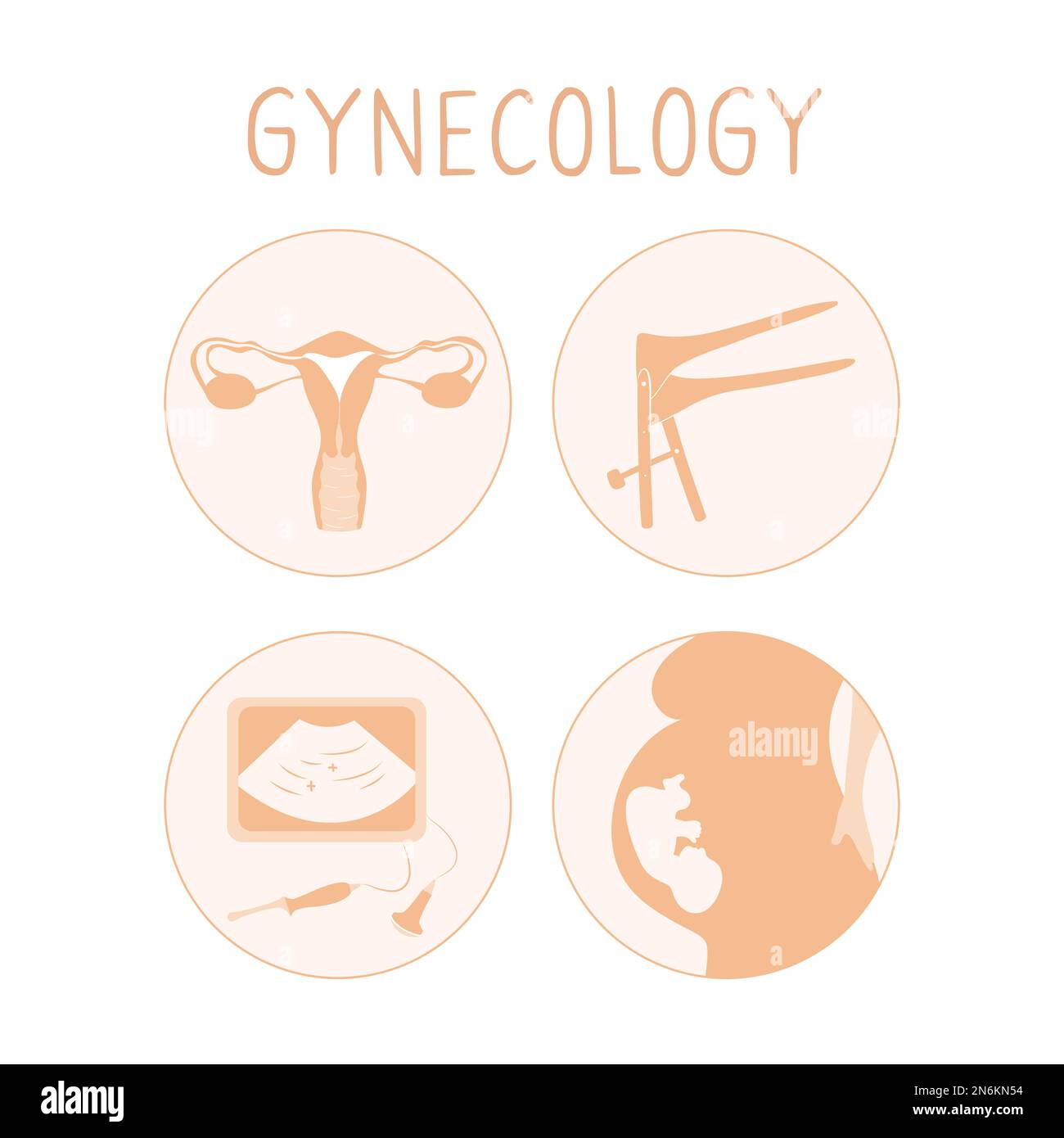 Gynecology icon set. Linear simple illustration woman health check-up ...