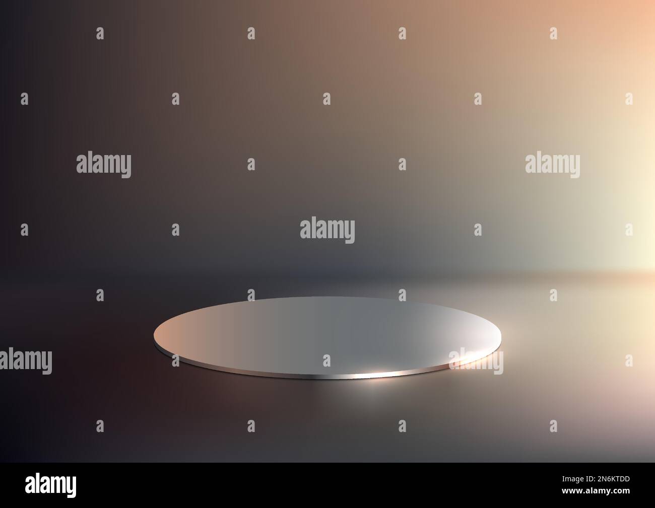 3D realistic studio room luxury minimal style shiny golden metallic ...