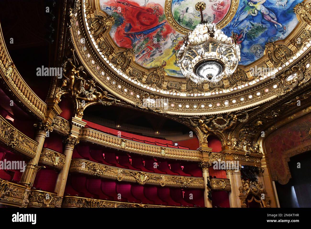 Marc Chagall Fresco in Opéra de Paris - Palais Garnier - France Stock ...