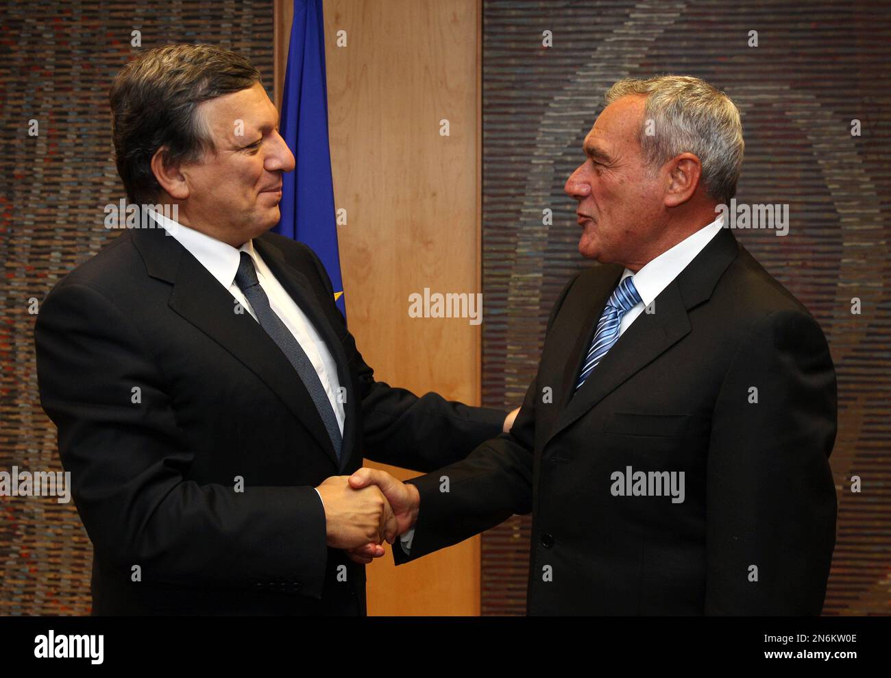 European Commission President Jose Manuel Barroso, left, welcomes ...