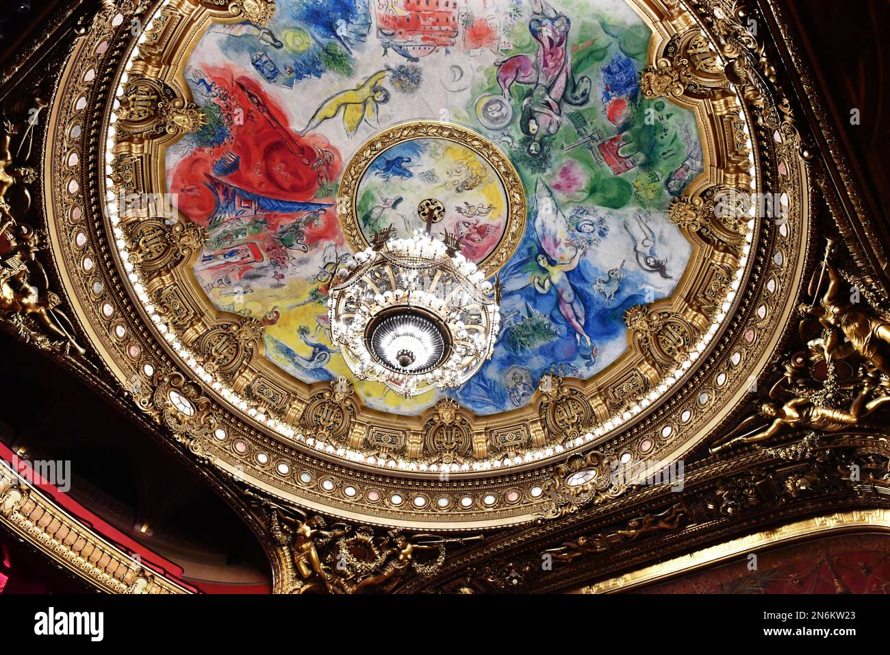 Marc Chagall Fresco in Opéra de Paris - Palais Garnier - France Stock ...
