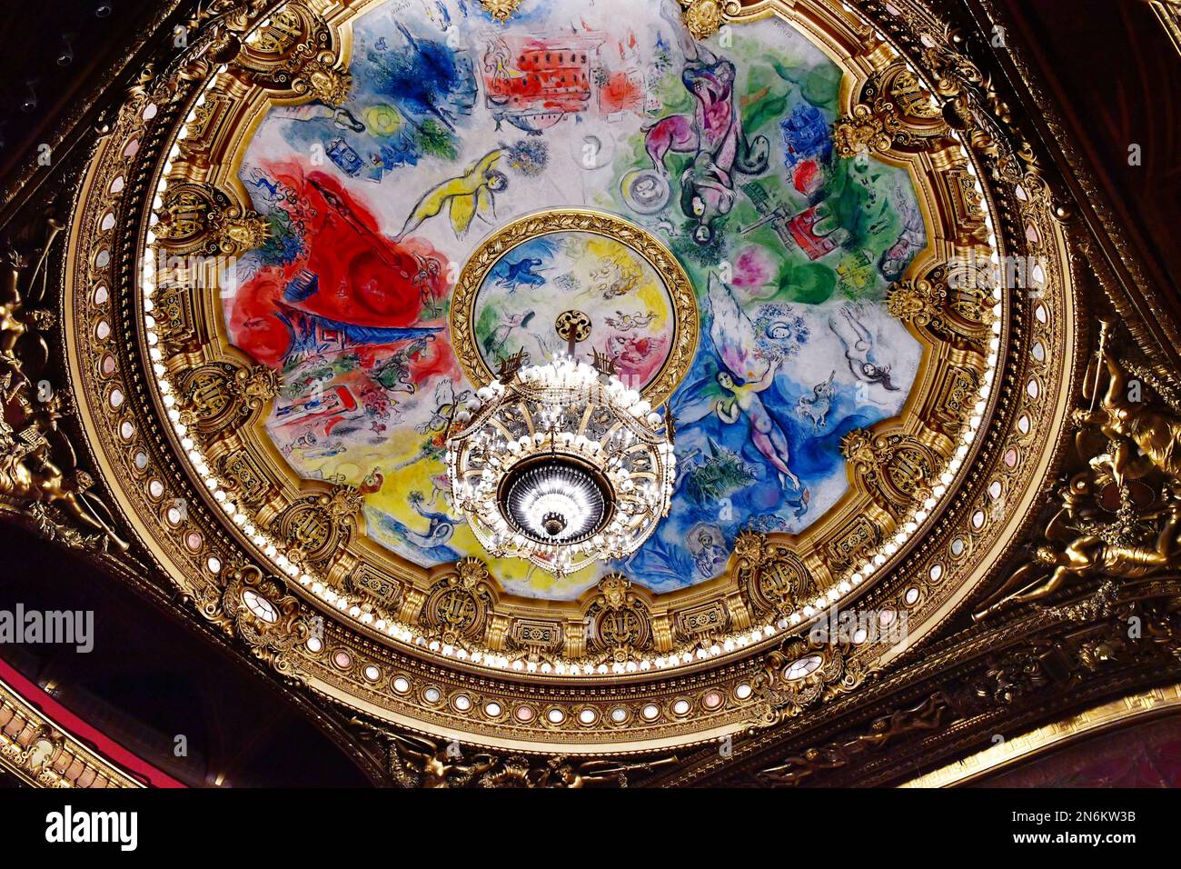 Marc Chagall Fresco in Opéra de Paris - Palais Garnier - France Stock ...