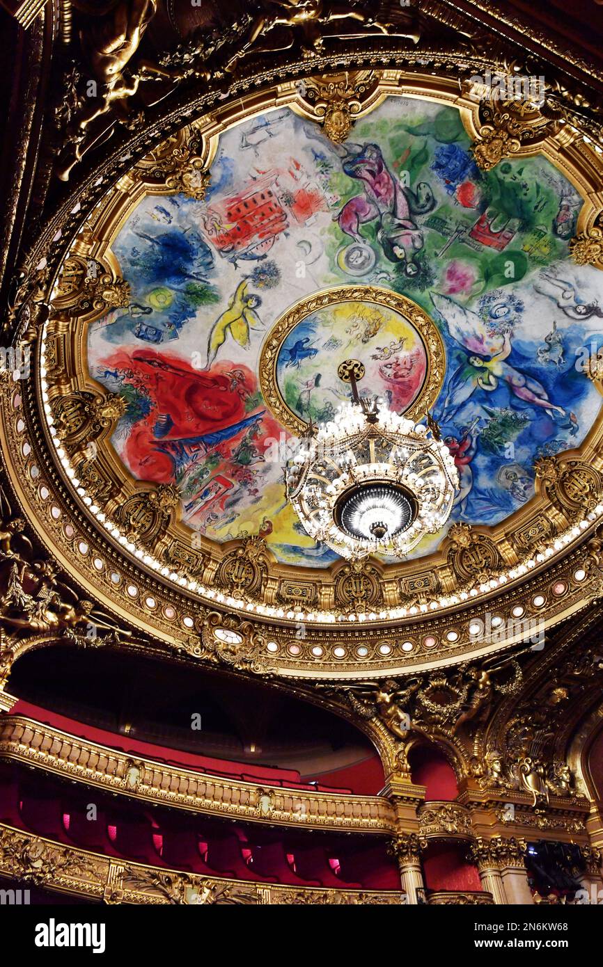 Marc Chagall Fresco in Opéra de Paris - Palais Garnier - France Stock ...