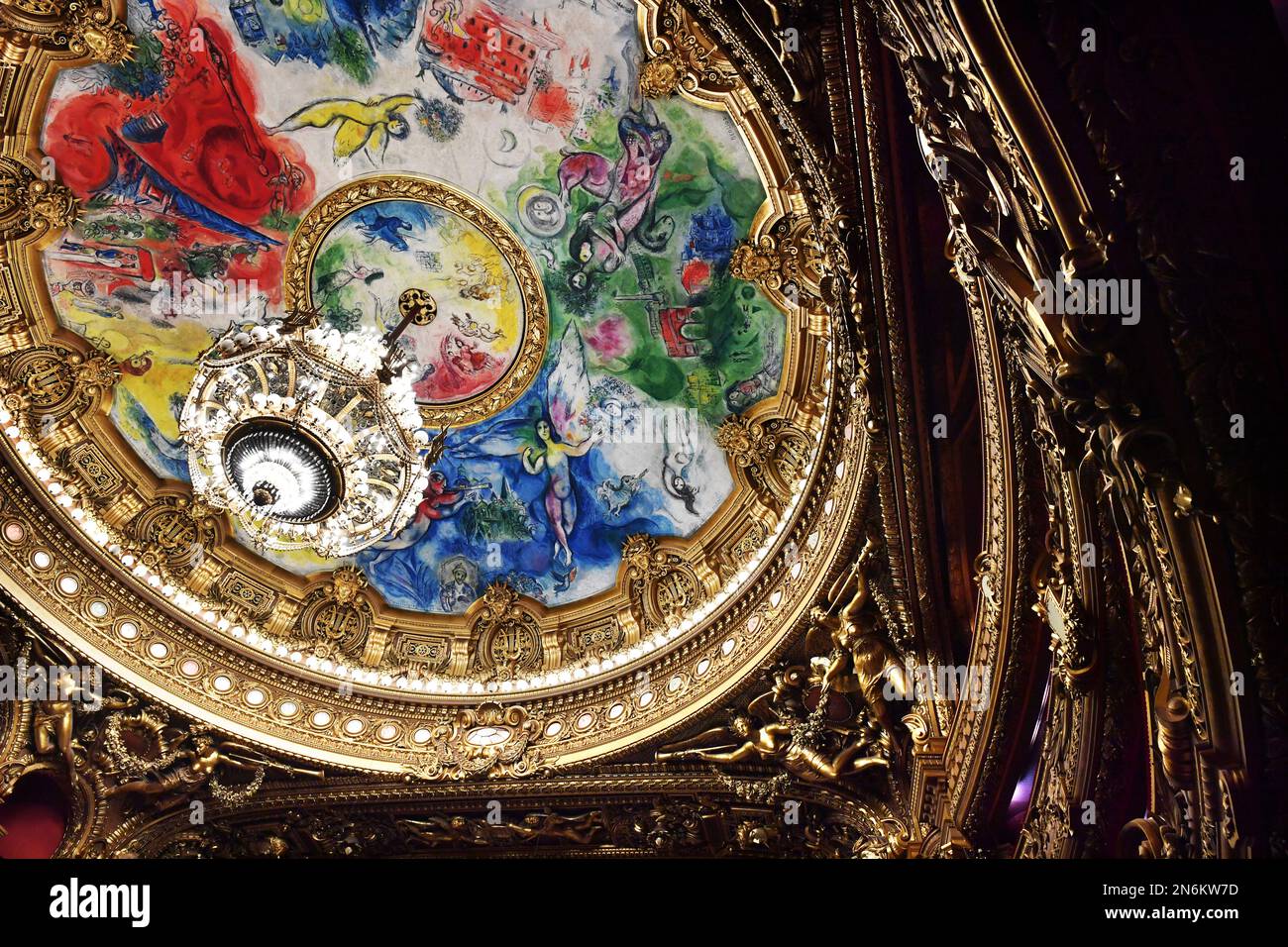 Marc Chagall Fresco in Opéra de Paris - Palais Garnier - France Stock ...