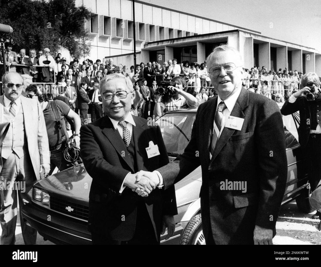 FILE - In this April 13, 1985 file photo, Toyota Motor Corp. Chairman ...