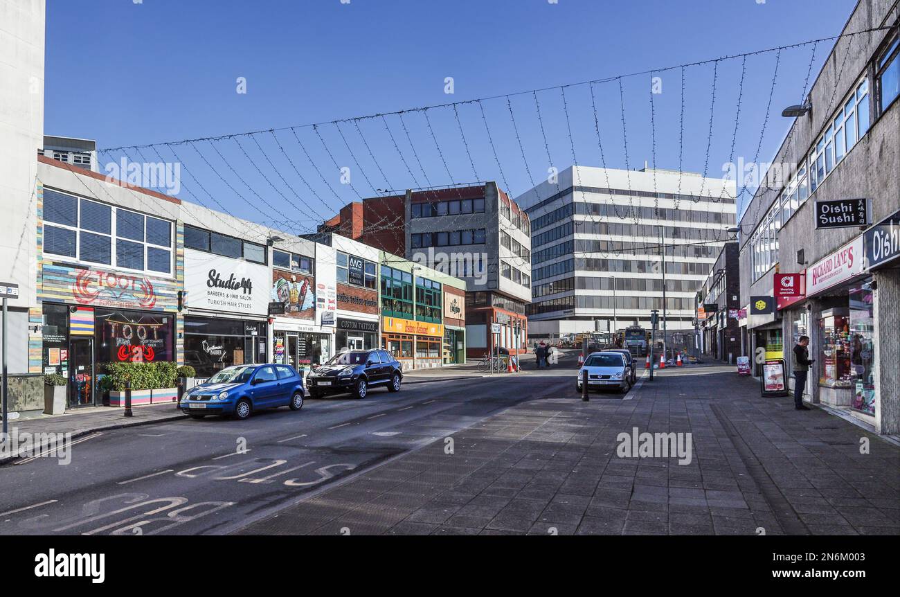 Mayflower Street on the perifery of Plymouth’s city centre shopping ...