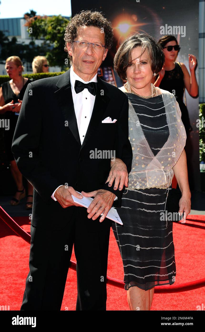From left, Jeffrey Stern and guest arrive at the 2013 Primetime ...