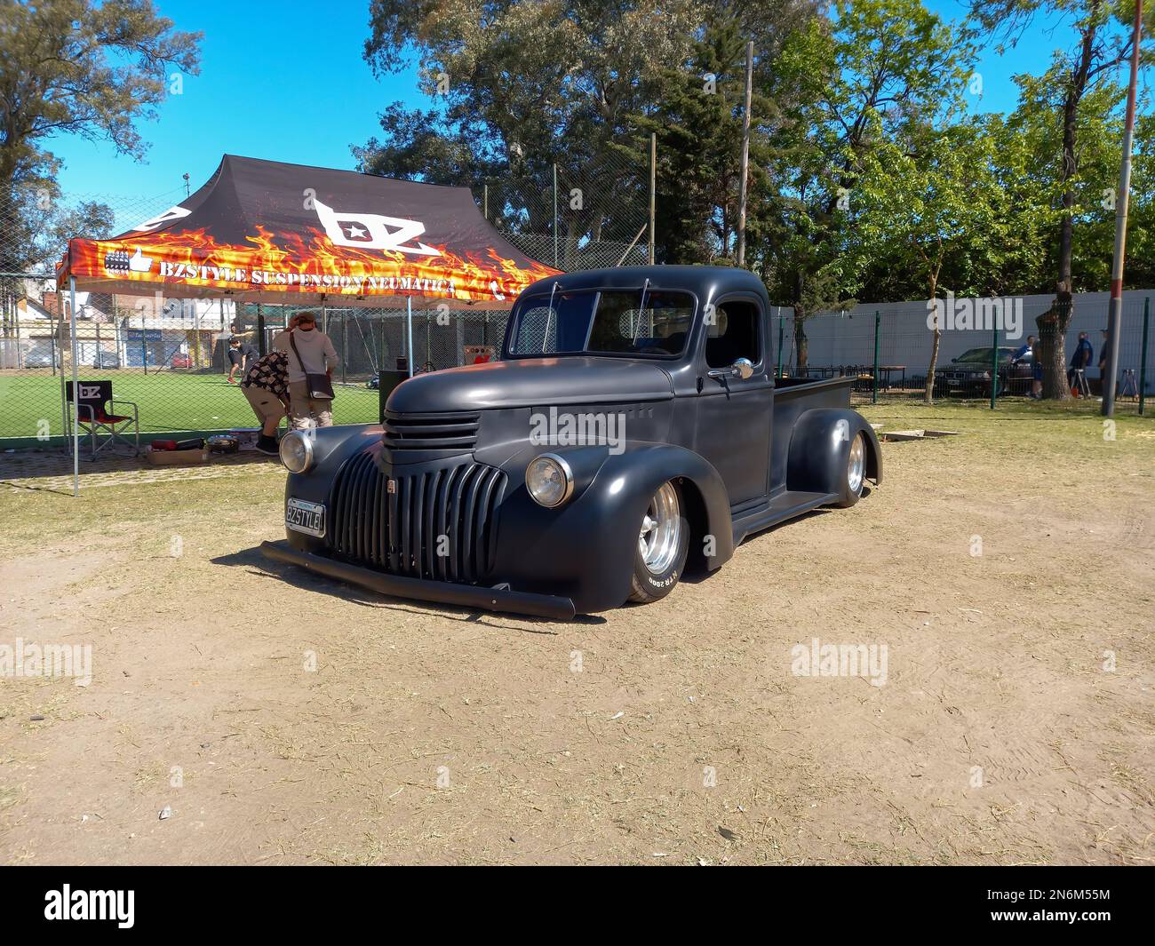 old black 1940s Chevrolet Chevy AK series pickup truck custom lowrider ...