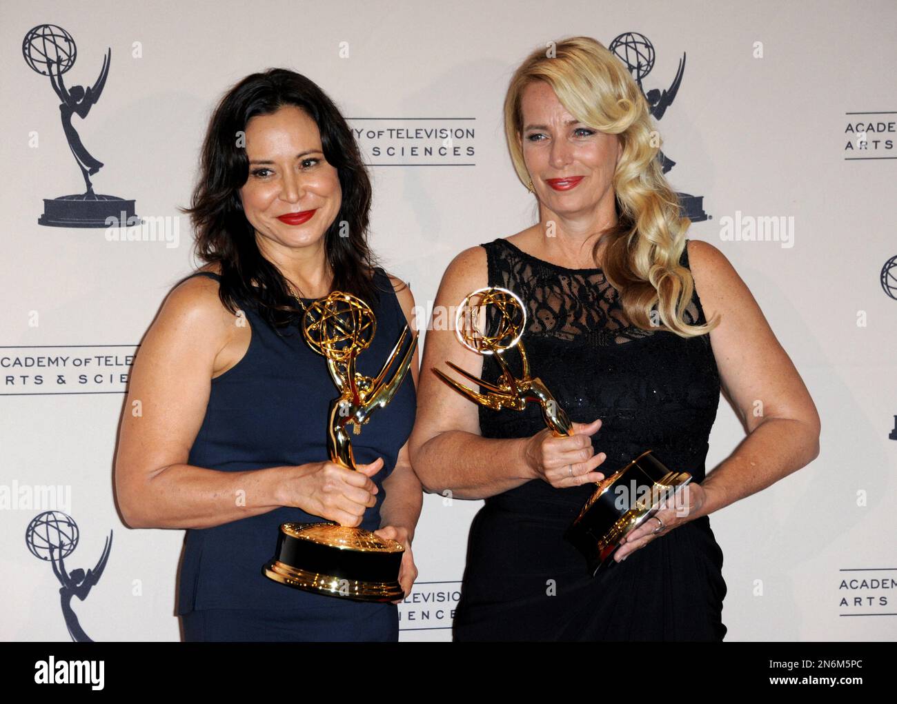 From left Marie Larkin and Yvette Stone pose backstage with their ...