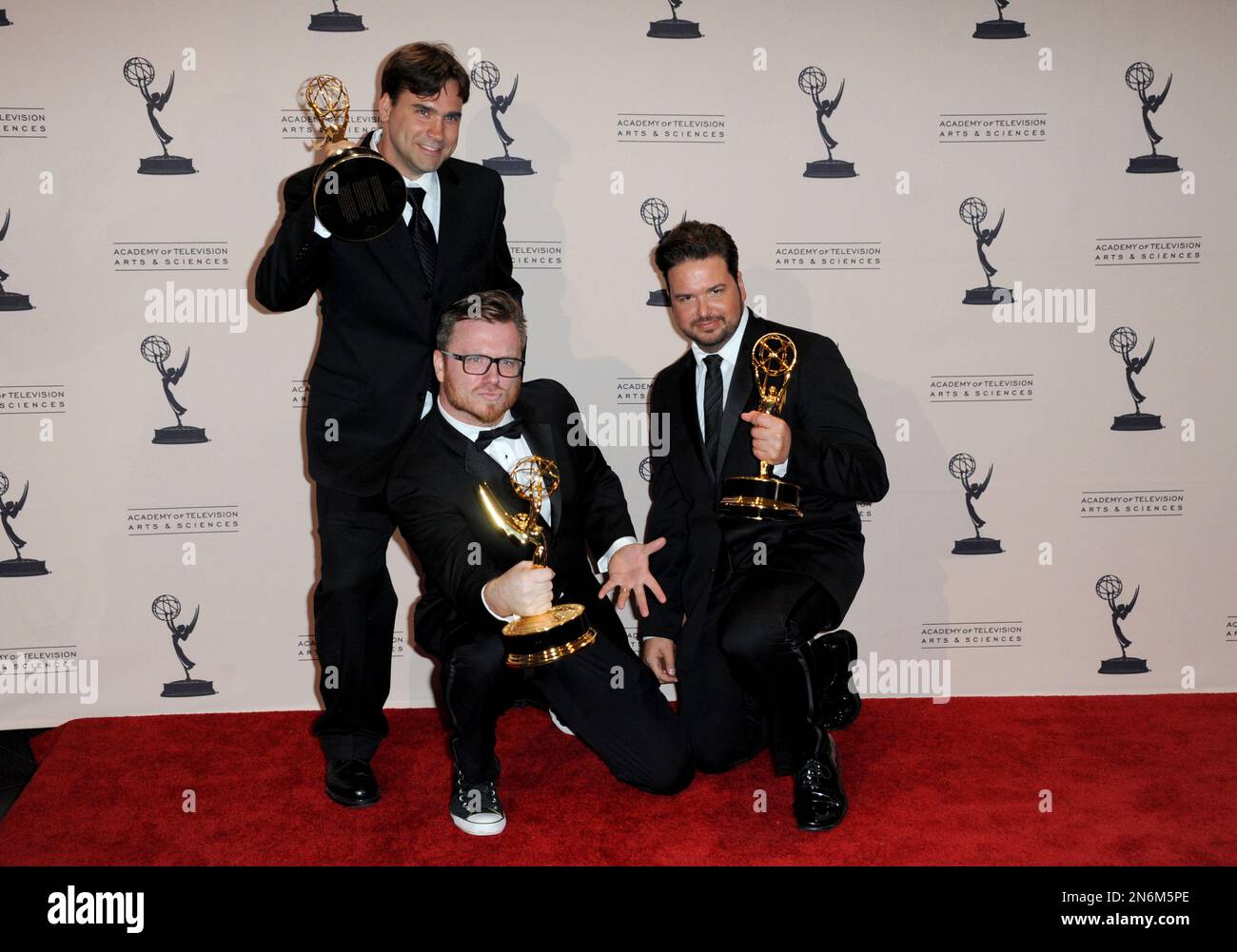 From left, Rob Butler, Josh Earl, and Alex Durham pose backstage with ...
