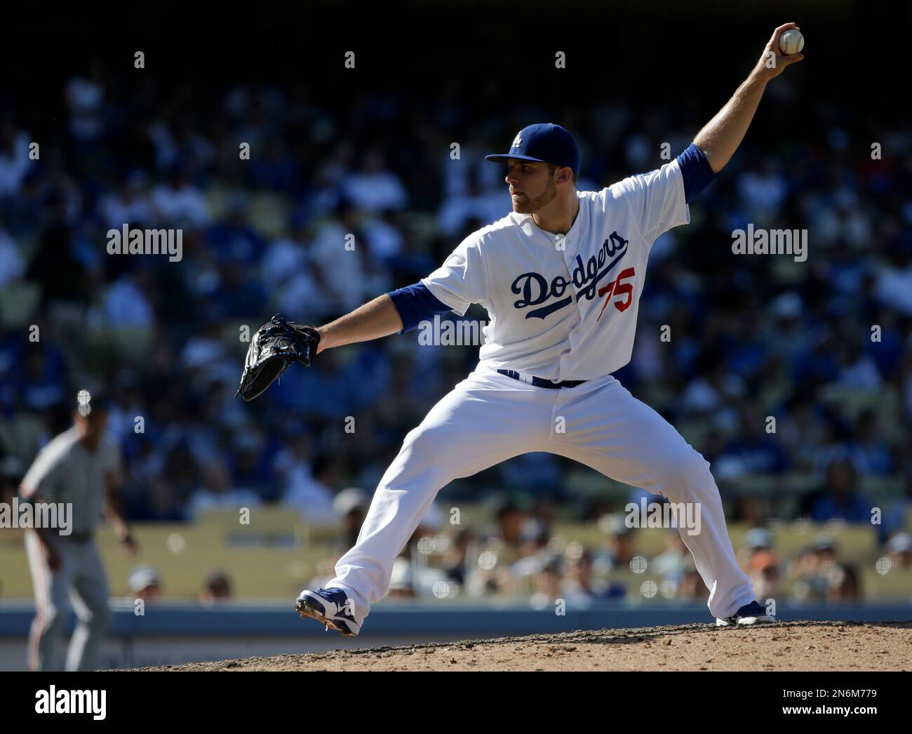 Los Angeles Dodgers relief pitcher Paco Rodriguez throws against the ...