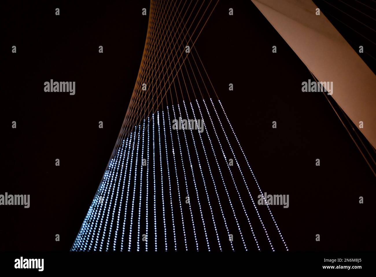 A low angle shot of the David's Harp (Chords Bridge) in Jerusalem ...