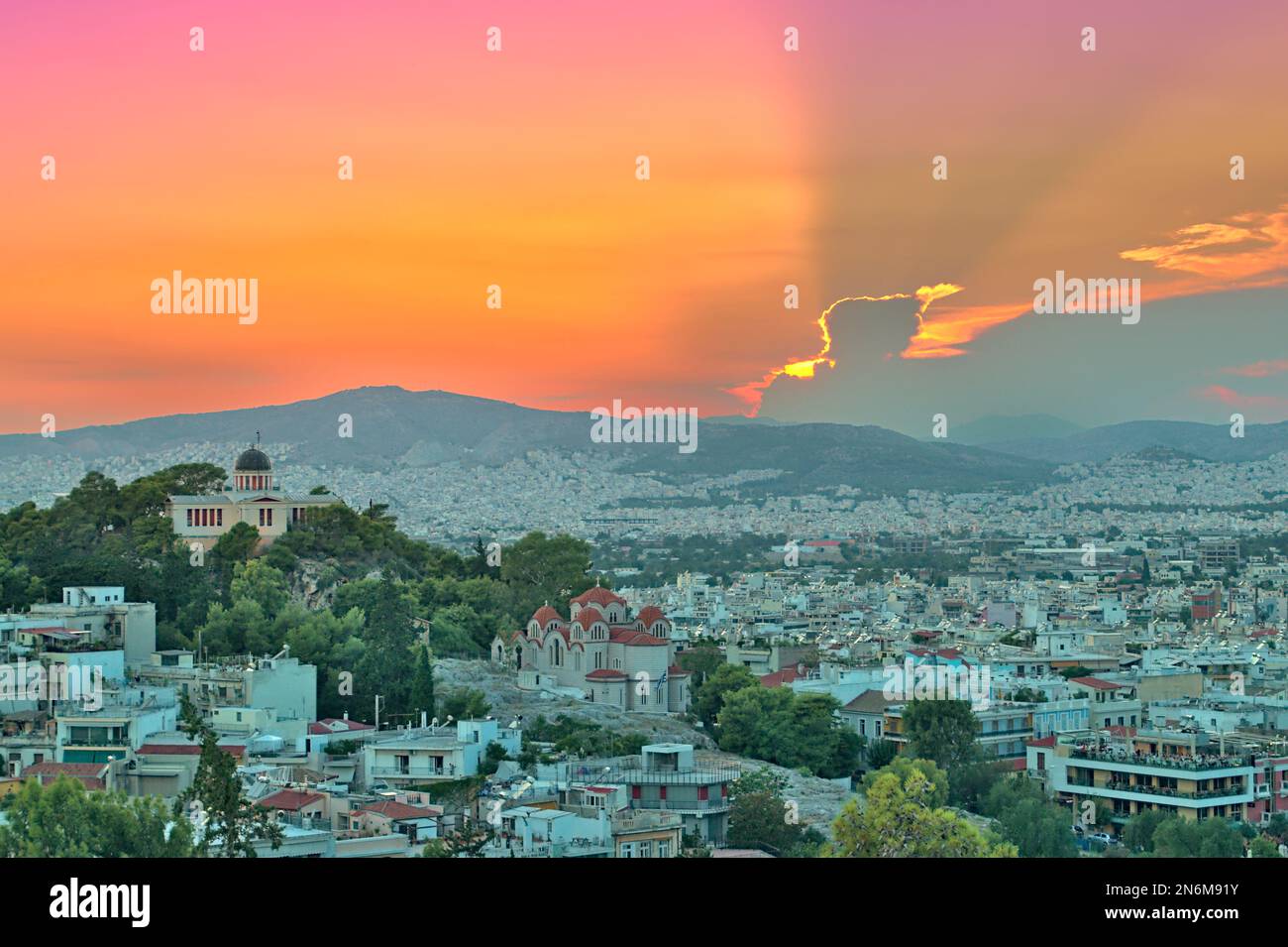 Cityscape downtown athens temple hi-res stock photography and images ...