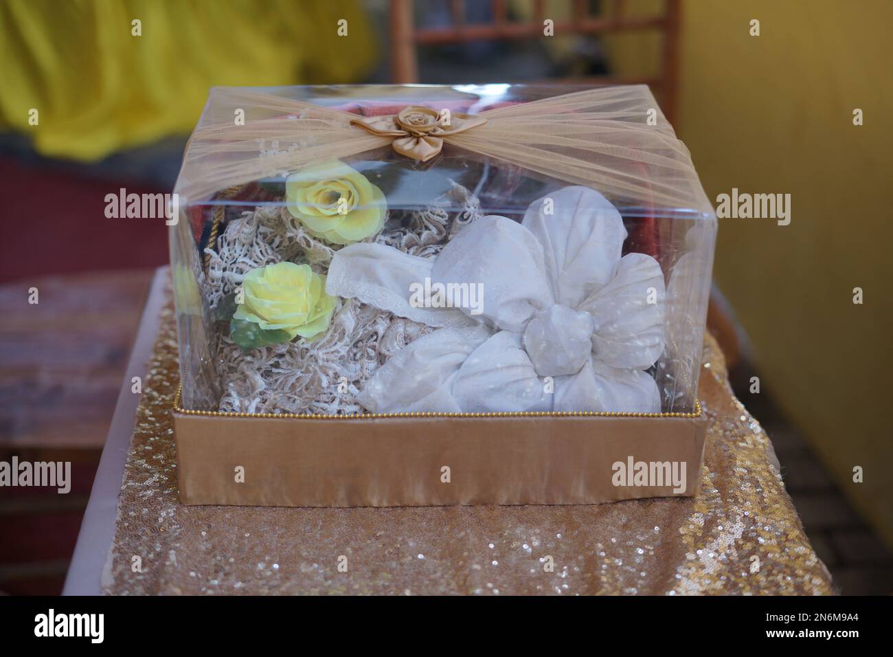 Wedding gift on a table for traditional wedding ceremony Stock Photo ...