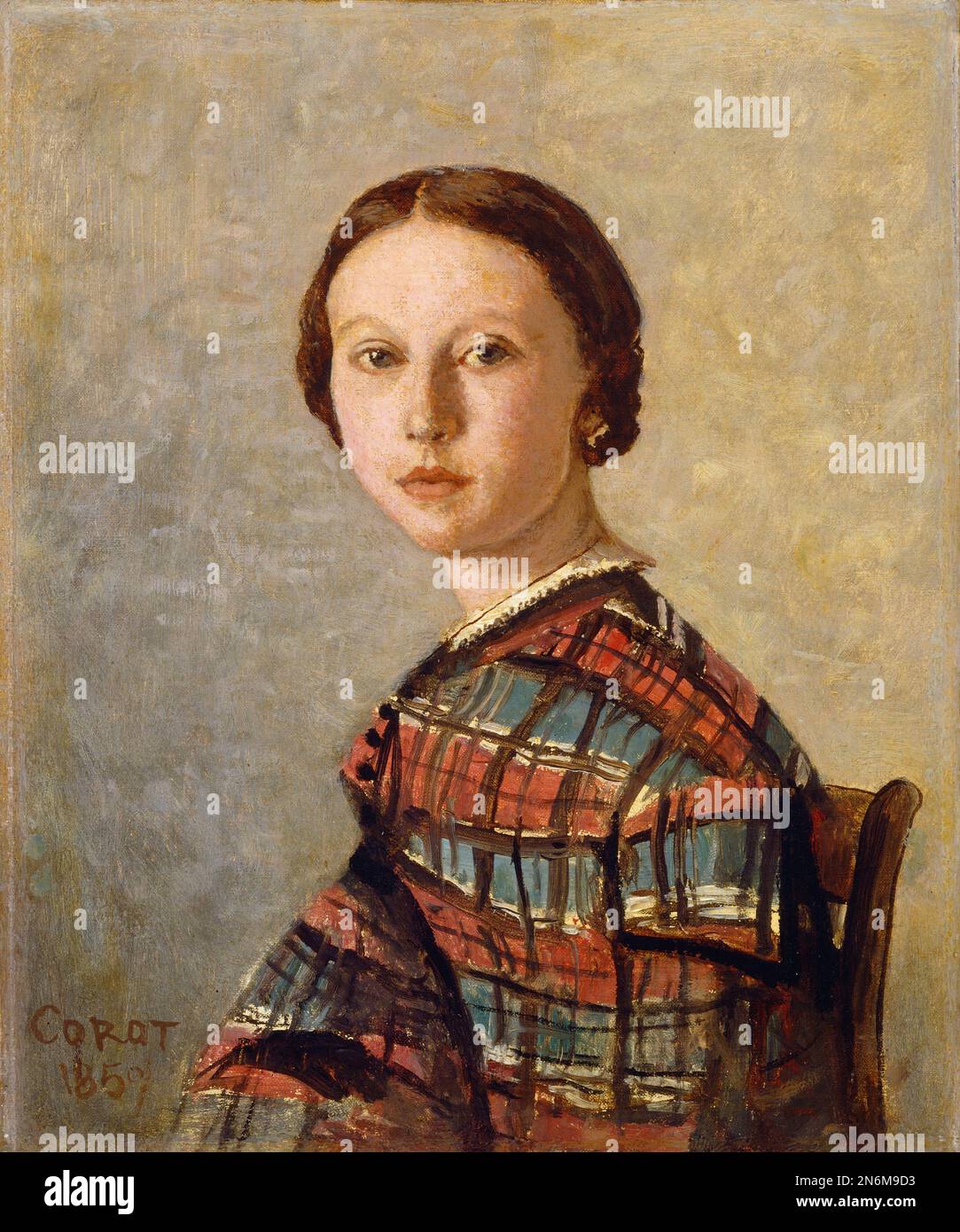 Jean-Baptiste-Camille Corot Portrait of a Young Girl 1850 Stock Photo ...