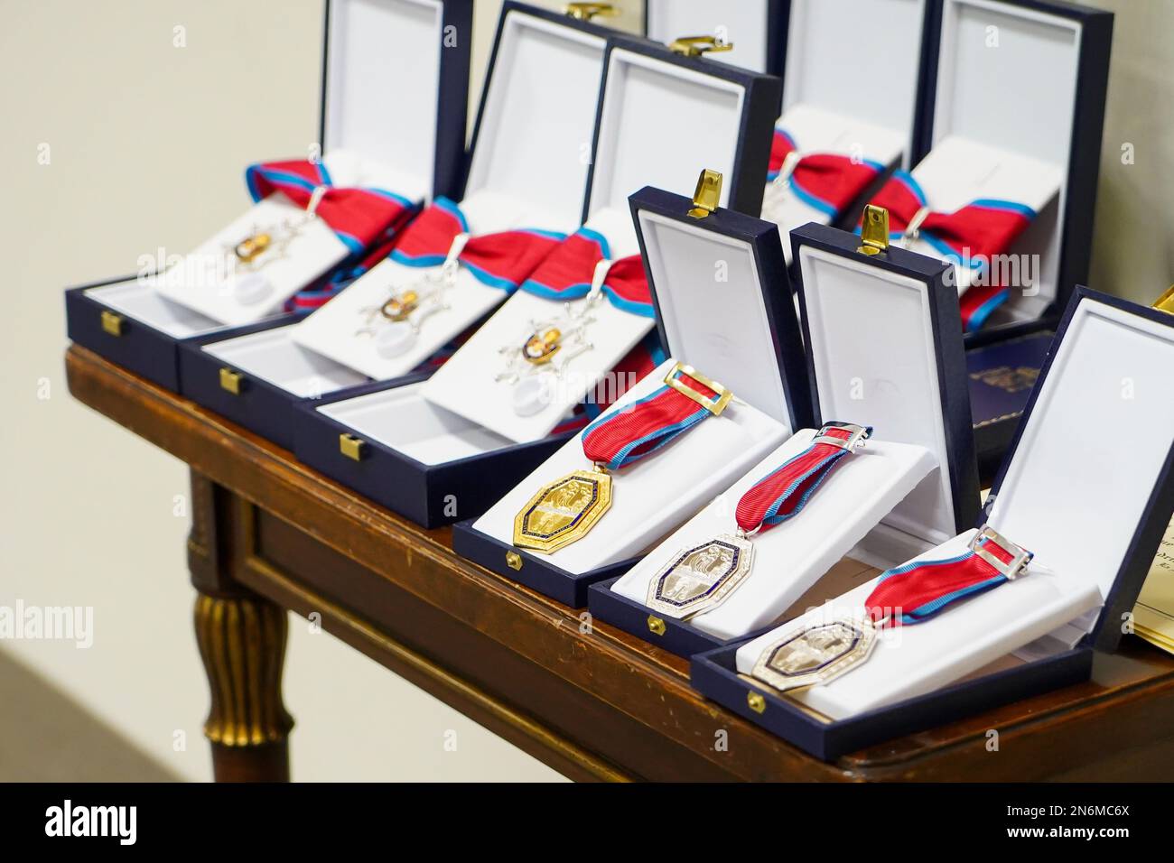 Malaga, Spain. 09th Feb, 2023. San Raimundo Peñafort medals seen ...