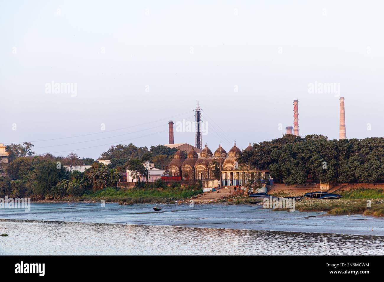 Riverside Hindu Shiv Temple at Khardaha on the banks of the Hooghly ...