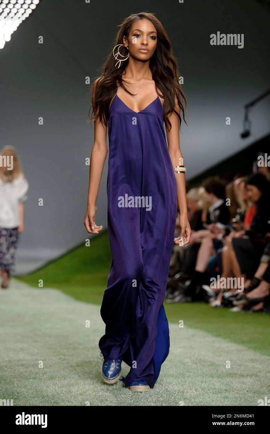 British model Jourdan Dunn wears a design created by Unique during ...