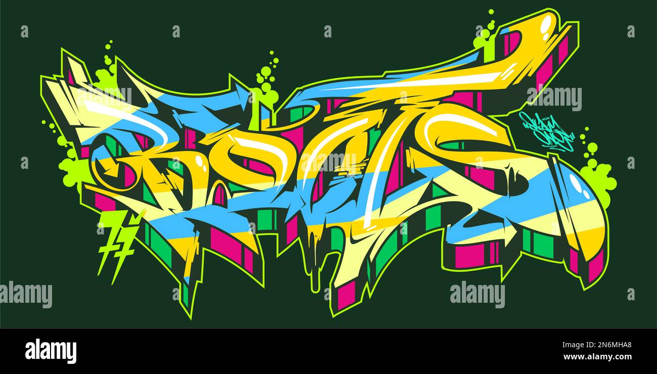 Colorful Abstract Isolated Graffiti Street Art Style Word Roots ...