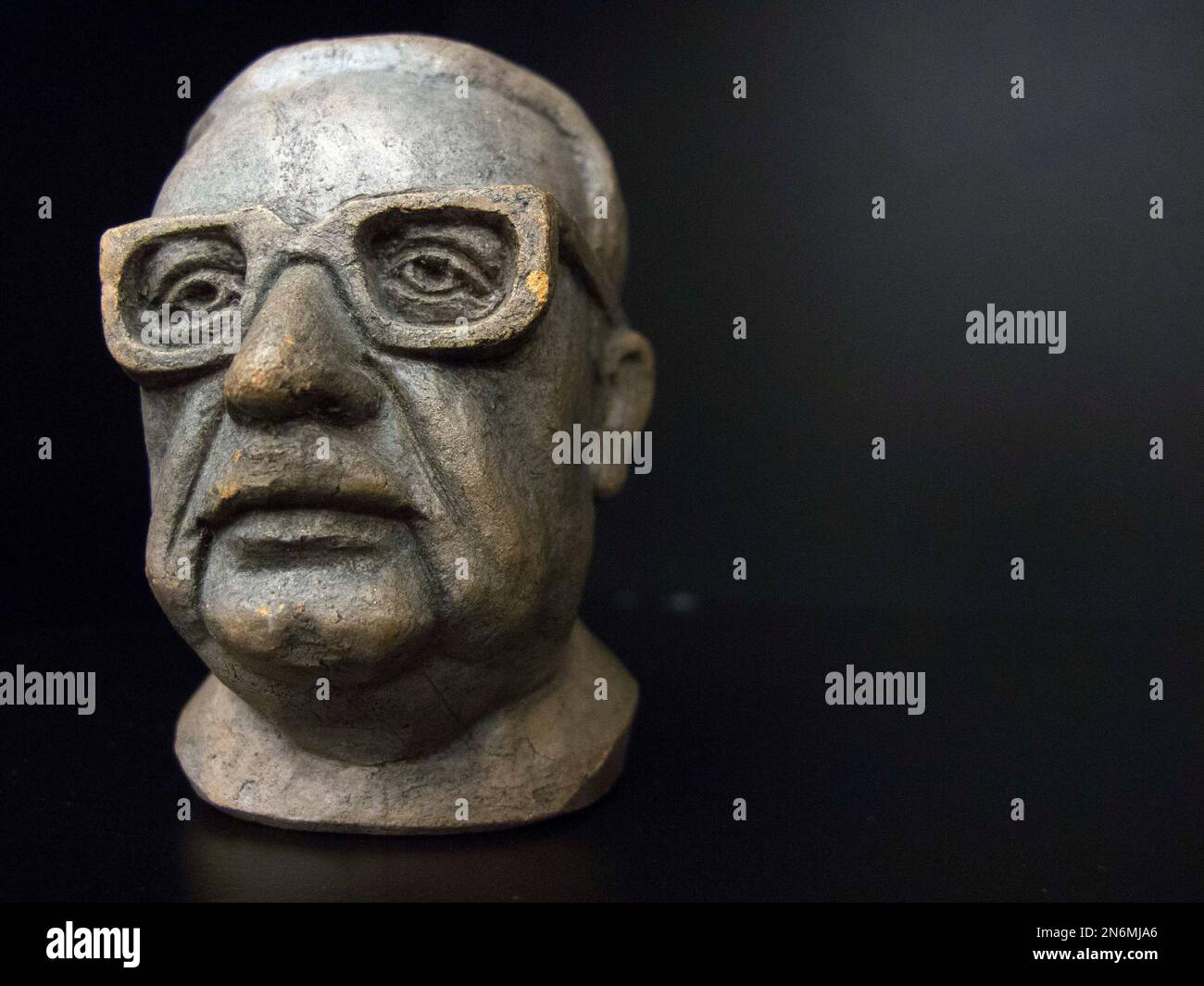 This Sept. 7, 2013 photo shows a stone bust of Chile's late President ...
