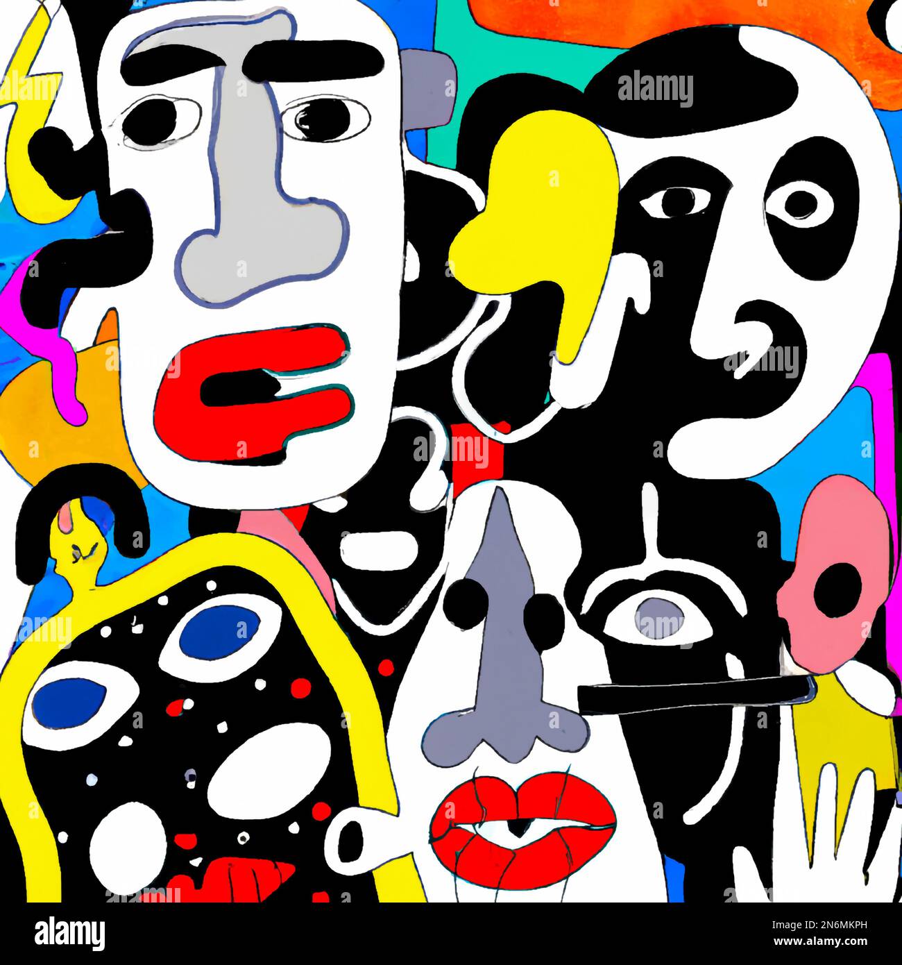 Abstract portrait faces composition, contemporary fashion design ...