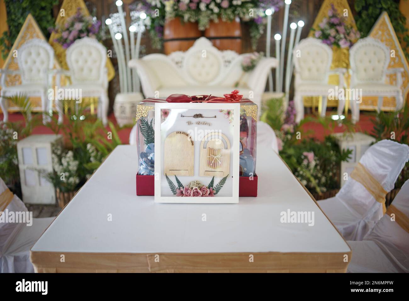 Wedding gift on a table for traditional wedding ceremony Stock Photo ...