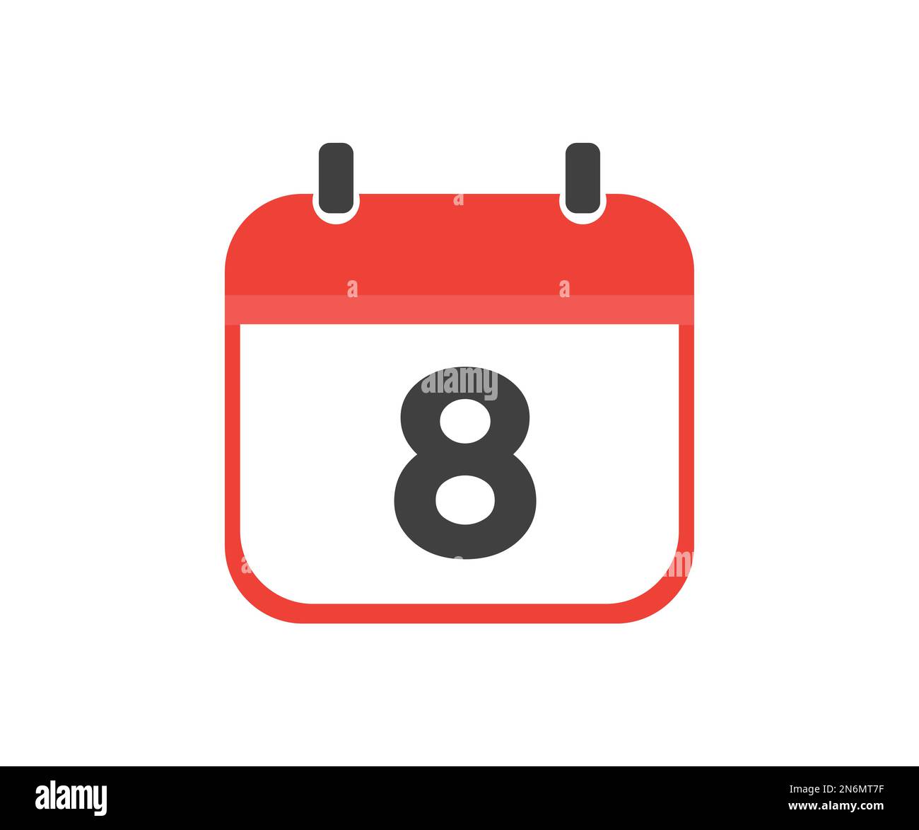 Simple calendar with date 8, day eight logo design. Calendar icon flat ...