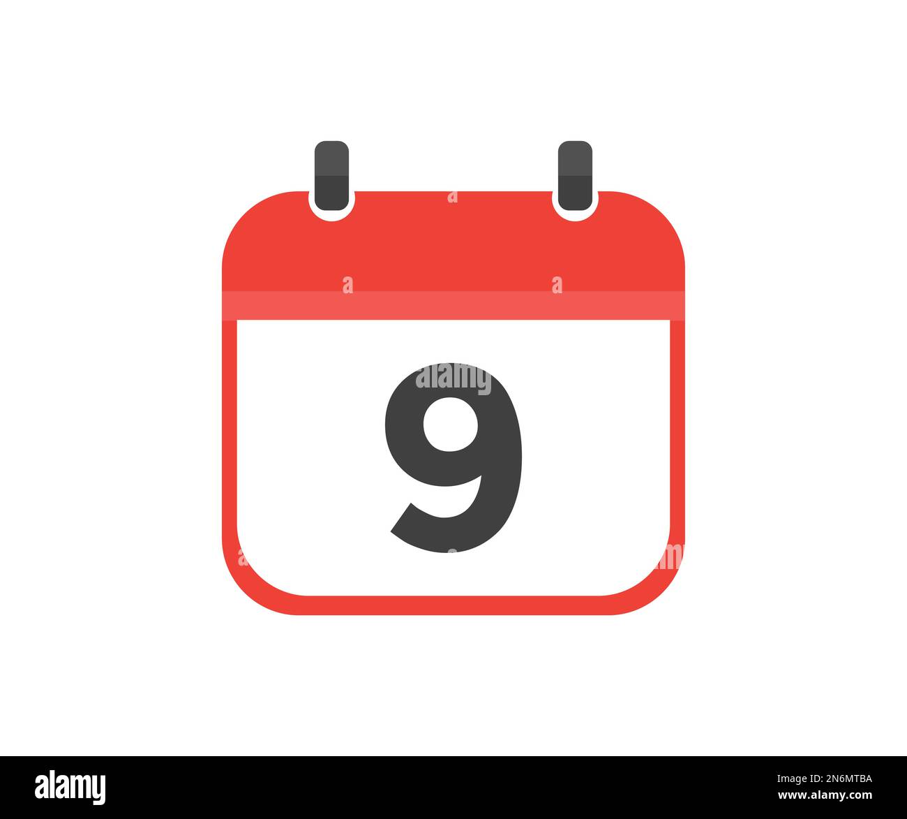 Simple calendar with date 9, day nine logo design. Calendar icon flat ...