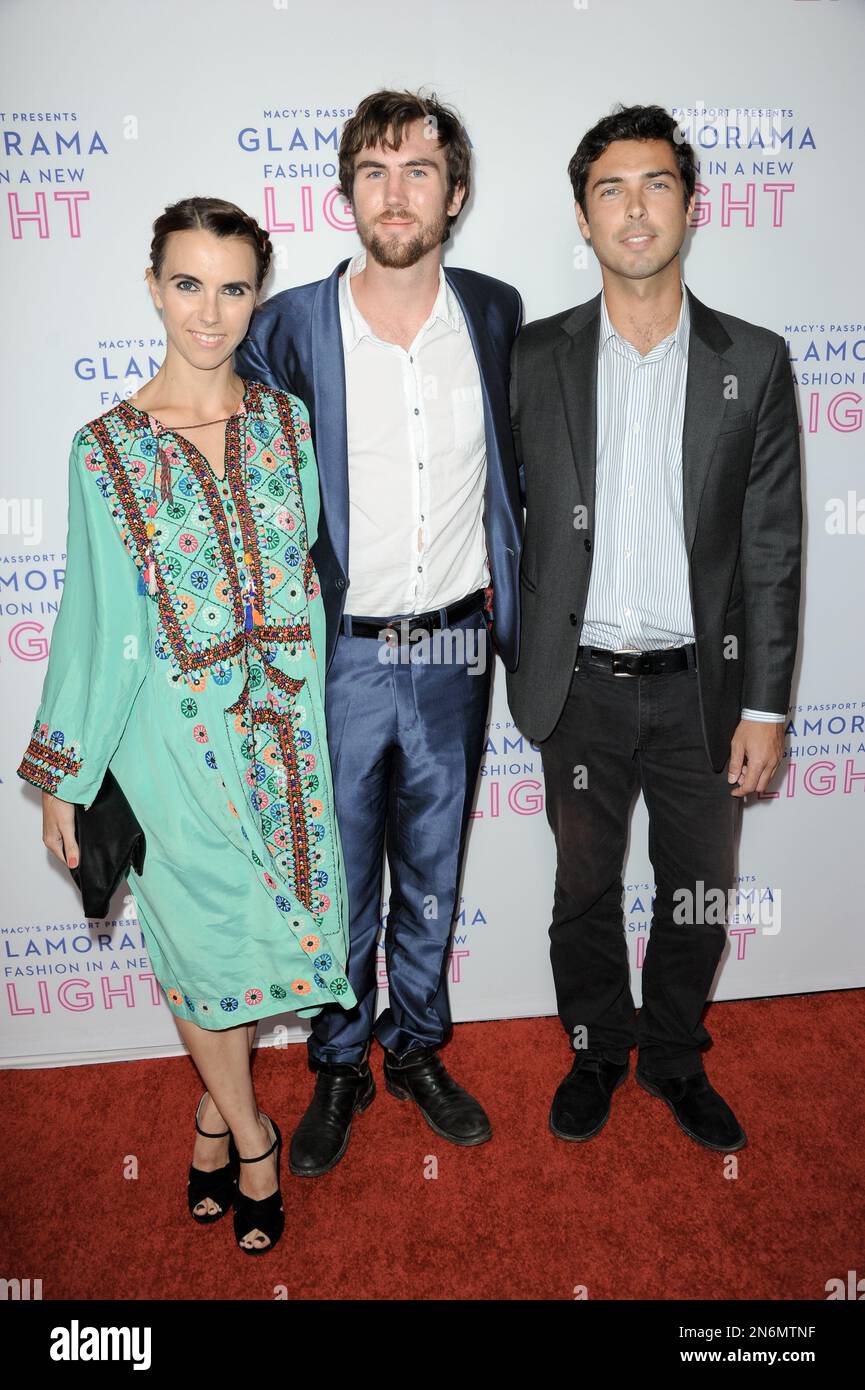 From left, Naomi deLuce Wilding, Tarquin Wilding, Caleb Wilding arrive ...