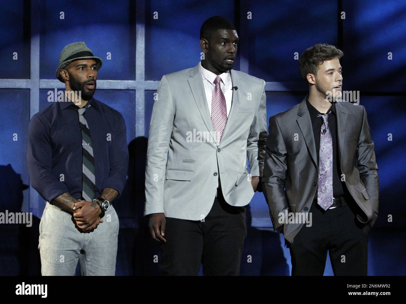(L-R) Host Omari Hardwick, poets Carvens Lissaint and Miles Hodges on ...