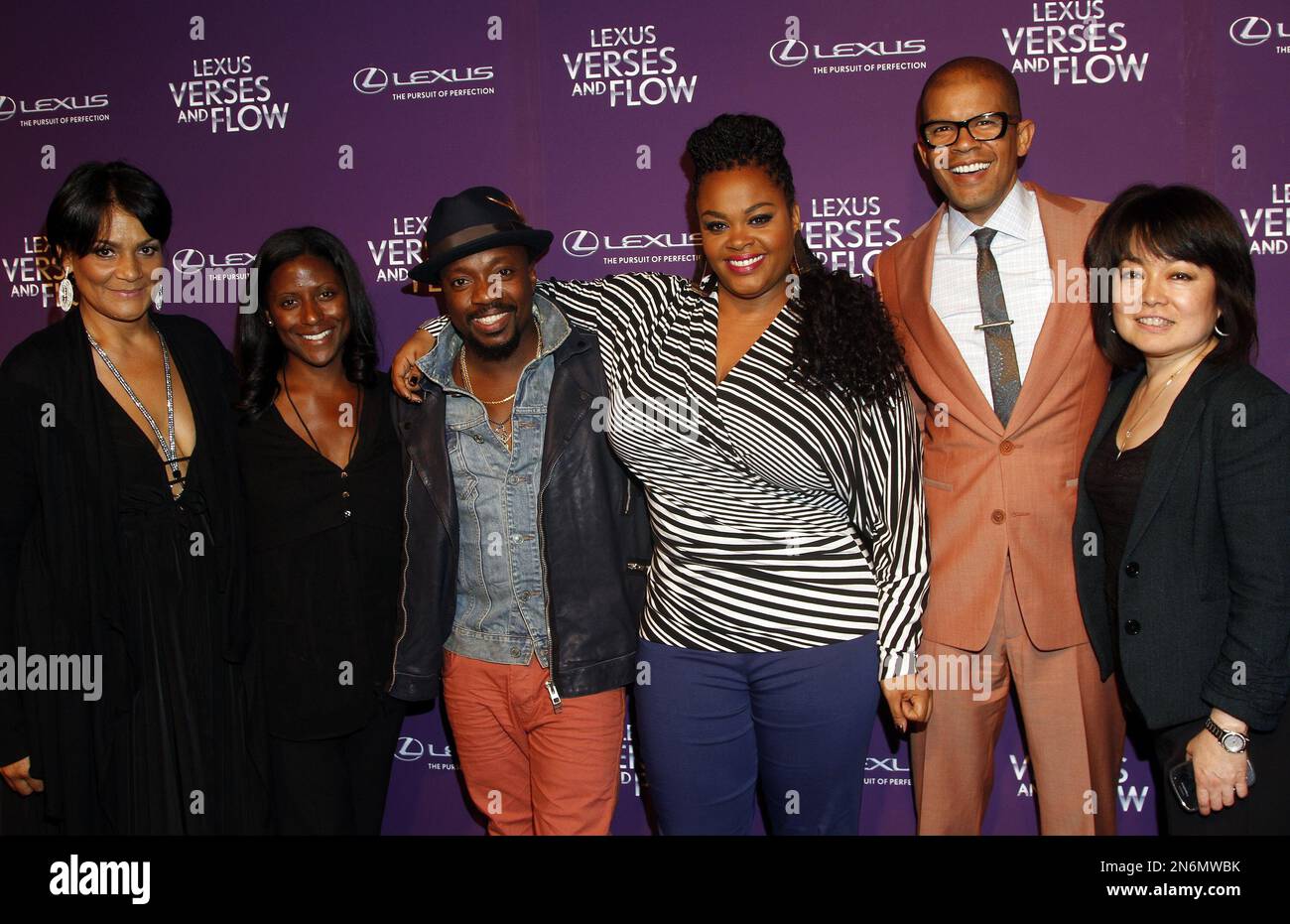 (L-R) Ayiko Broyard, guest, Anthony Hamilton, Jill Scott, Aaron Walton ...
