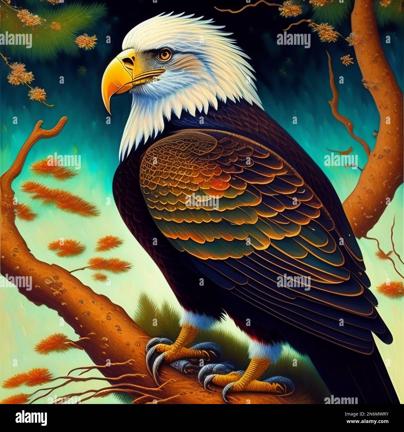 Eagle oil painting hi-res stock photography and images - Alamy