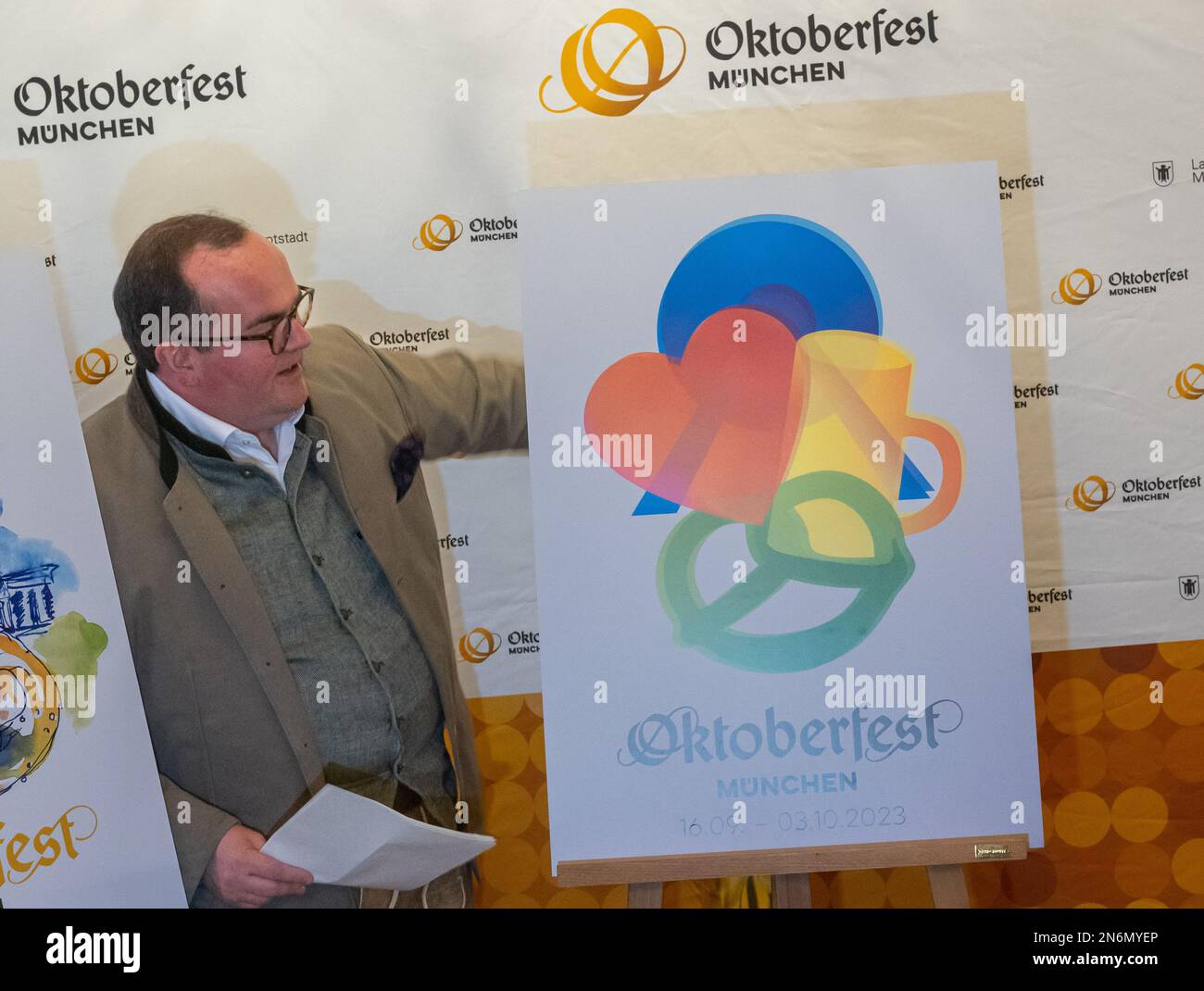 Munich, Germany. 10th Feb, 2023. Wiesn boss Clemens Baumgärtner unveils ...