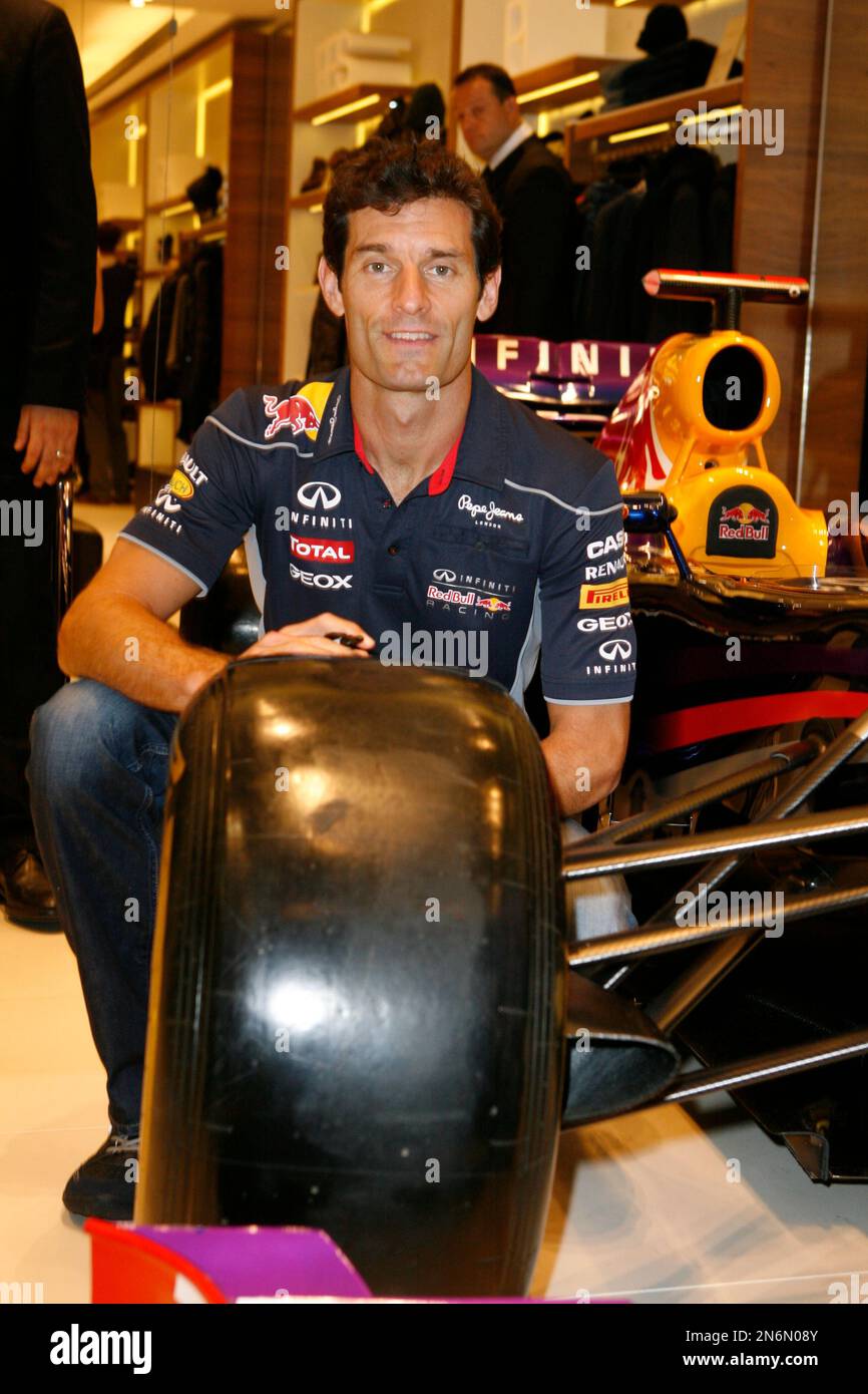 Formula One driver Mark Webber attends the Infinity Red Bull Racing F1 ...