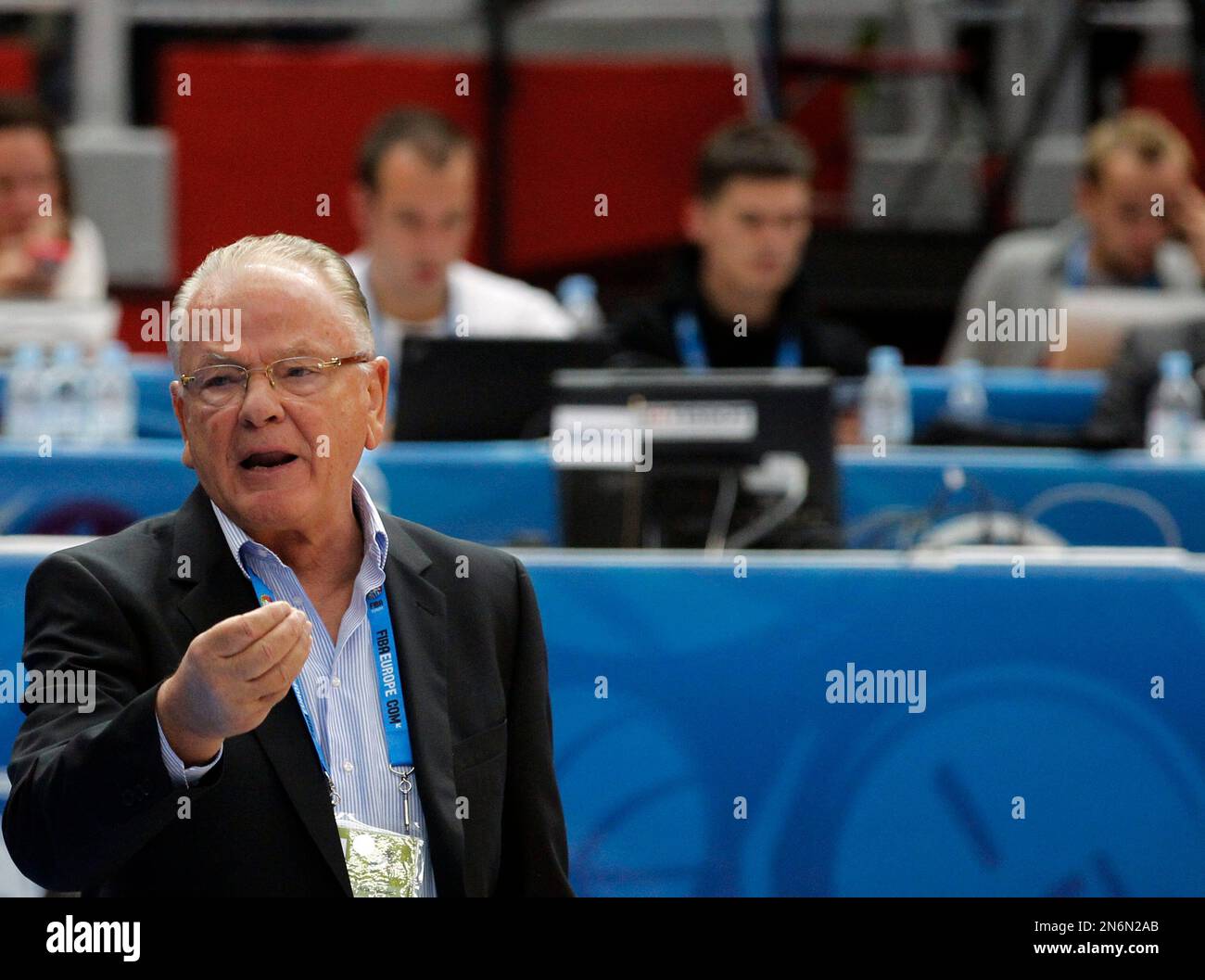 Serbia's head coach Dusan Ivkovic gestures during their EuroBasket ...