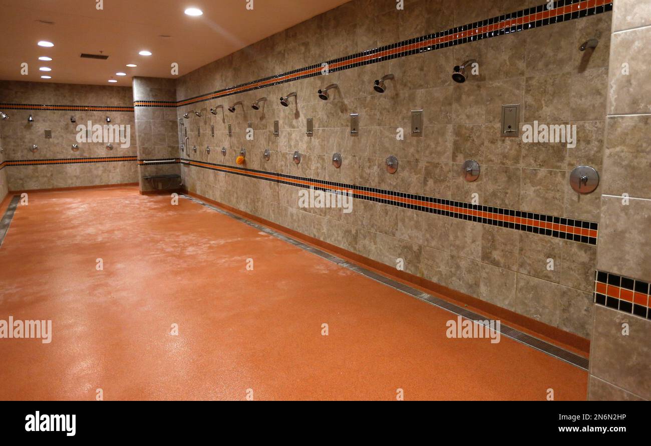 This is a Sept. 5, 2013 photo showing one of the shower rooms in the ...