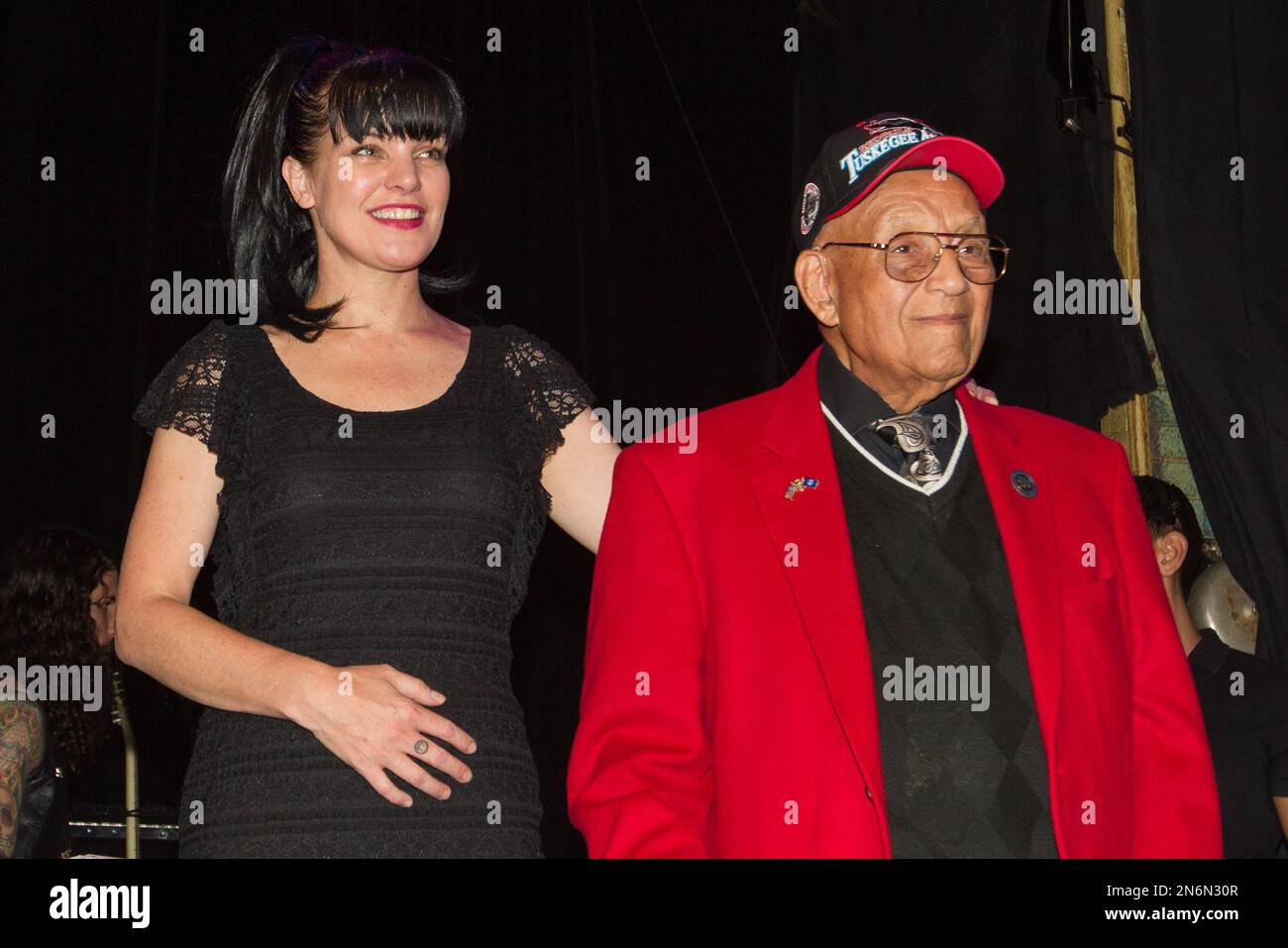 Actress Pauley Perrette and Lt. Col. Bob Friend, the oldest living ...