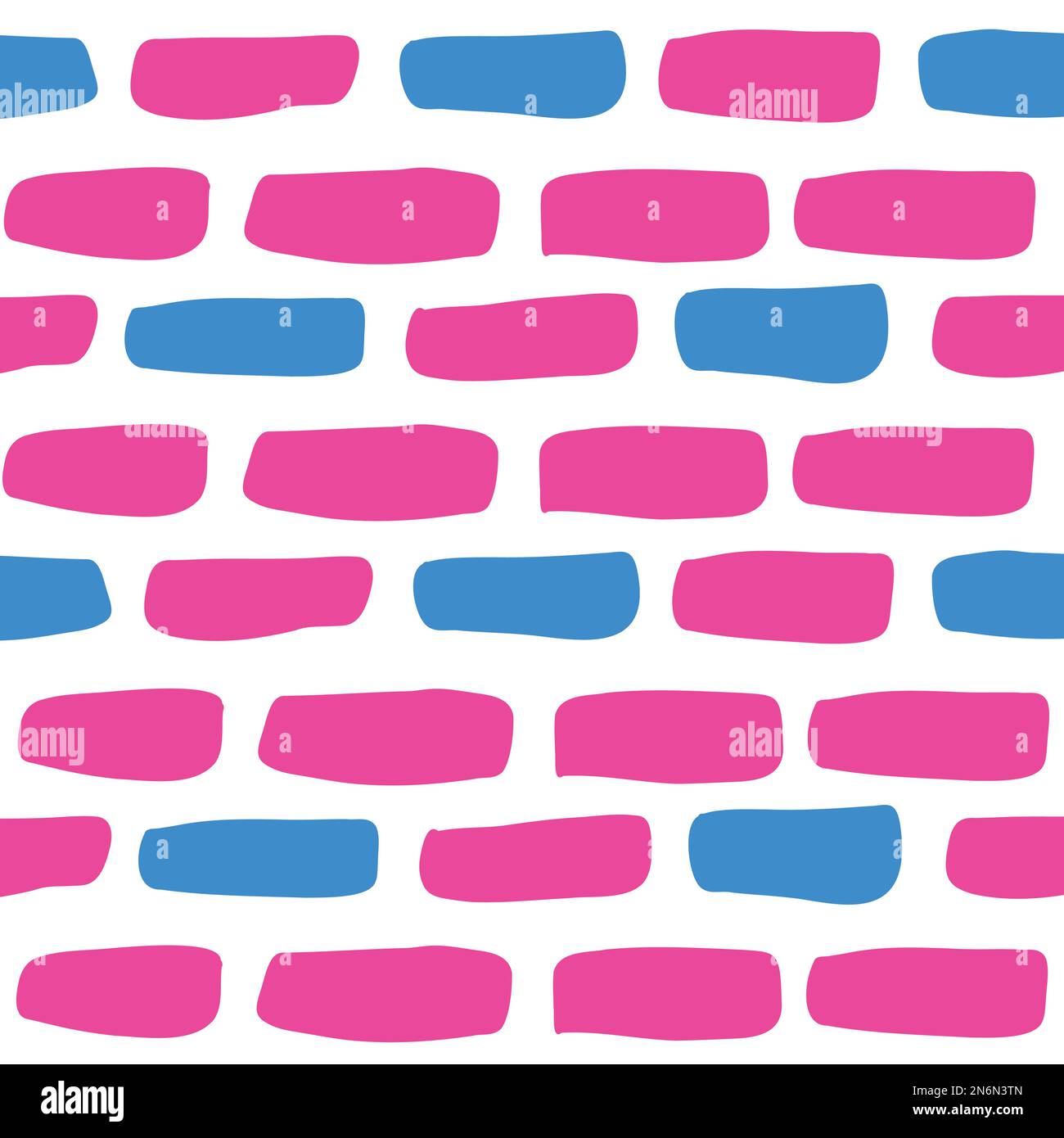 Colorful pink and blue brick seamless pattern vector. Vector ...
