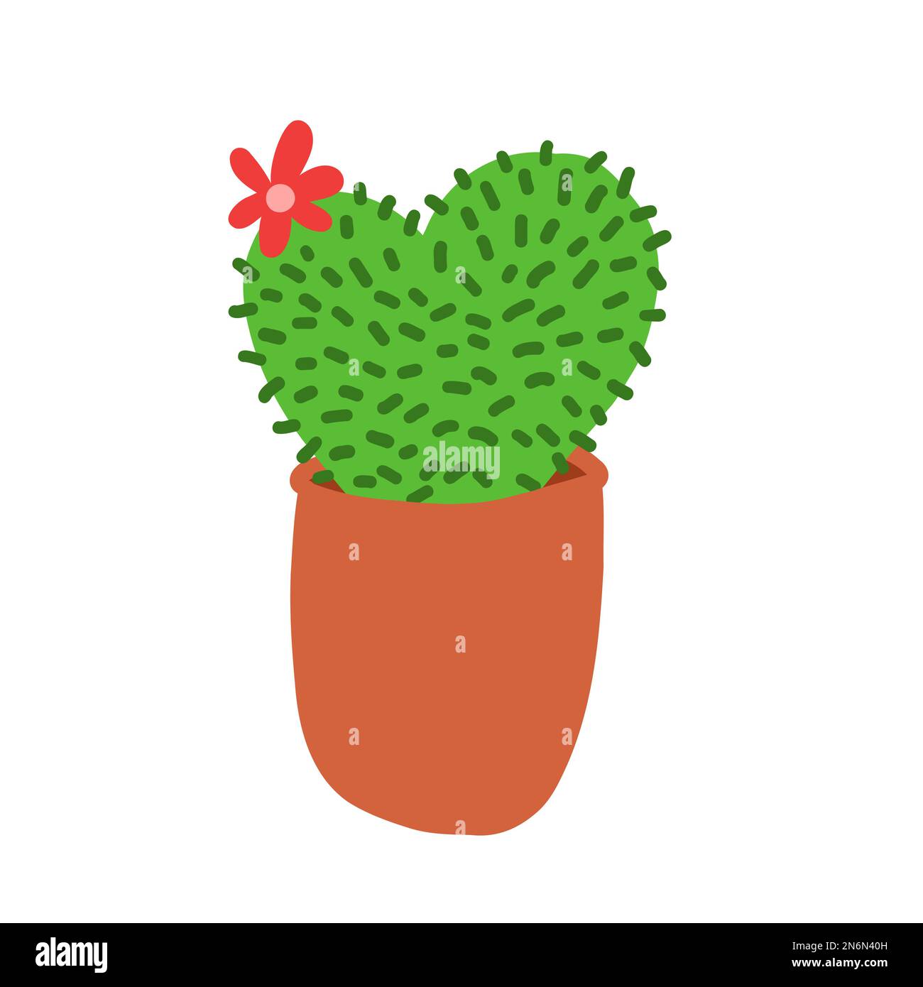 Cartoon cactus. Vector illustration in flat style isolated on white ...