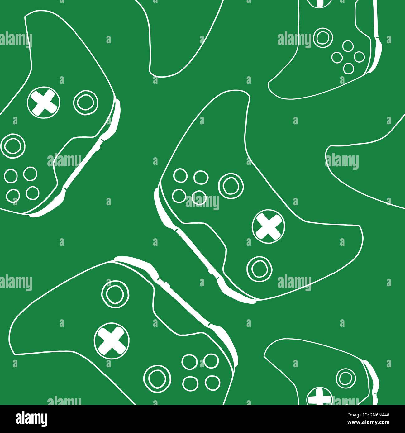Seamless pattern of game controllers. Vector illustration in hand-drawn ...