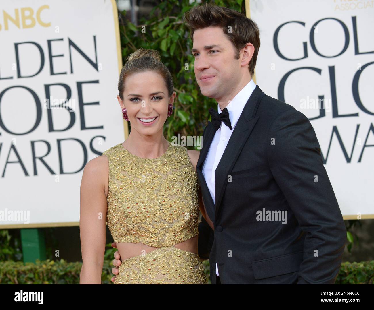 FILE - This Jan. 13, 2013 file photo shows married actors Emily Blunt ...