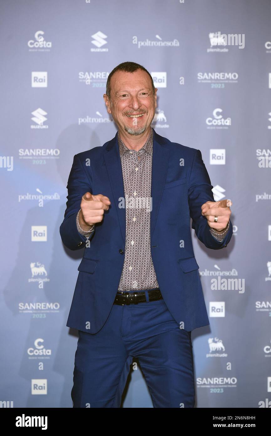 73 festival di sanremo amadeus hi-res stock photography and images - Alamy